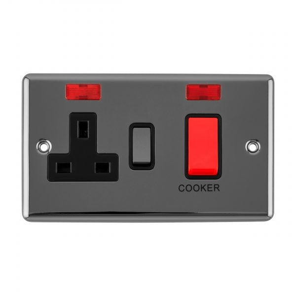 Black Nickel 45A Neon Power Indicator Control Unit Socket | Seller Vision