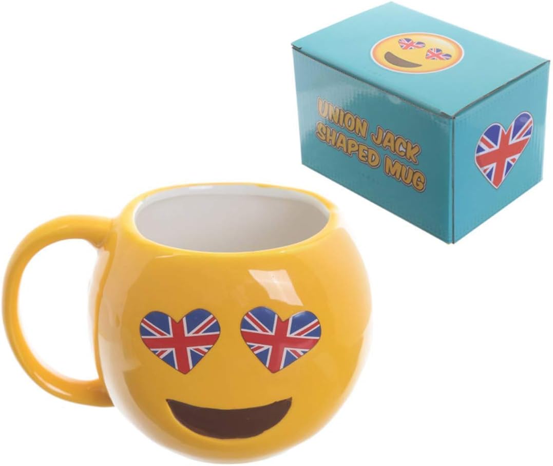 Yellow Union Jack Smiley Mug | Seller Vision