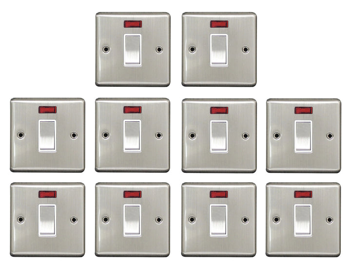 Brushed Stainless Steel 20A 1-Gang Neon Power Indicator Switch | Seller ...