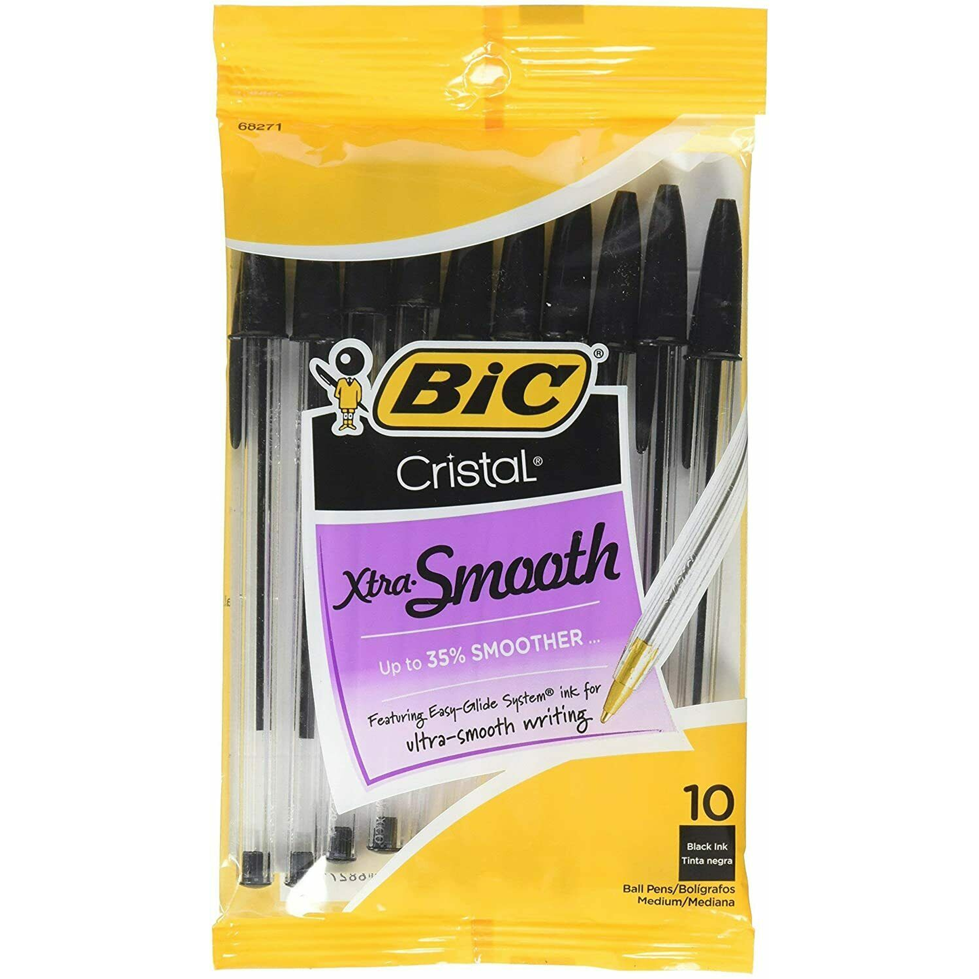 10 Black Bic Cristal Extra Smooth Ballpoint Pens | Seller Vision