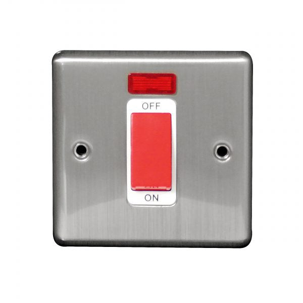 Brushed Stainless Steel 45A 1-Gang Neon Power Indicator Switch | Seller ...