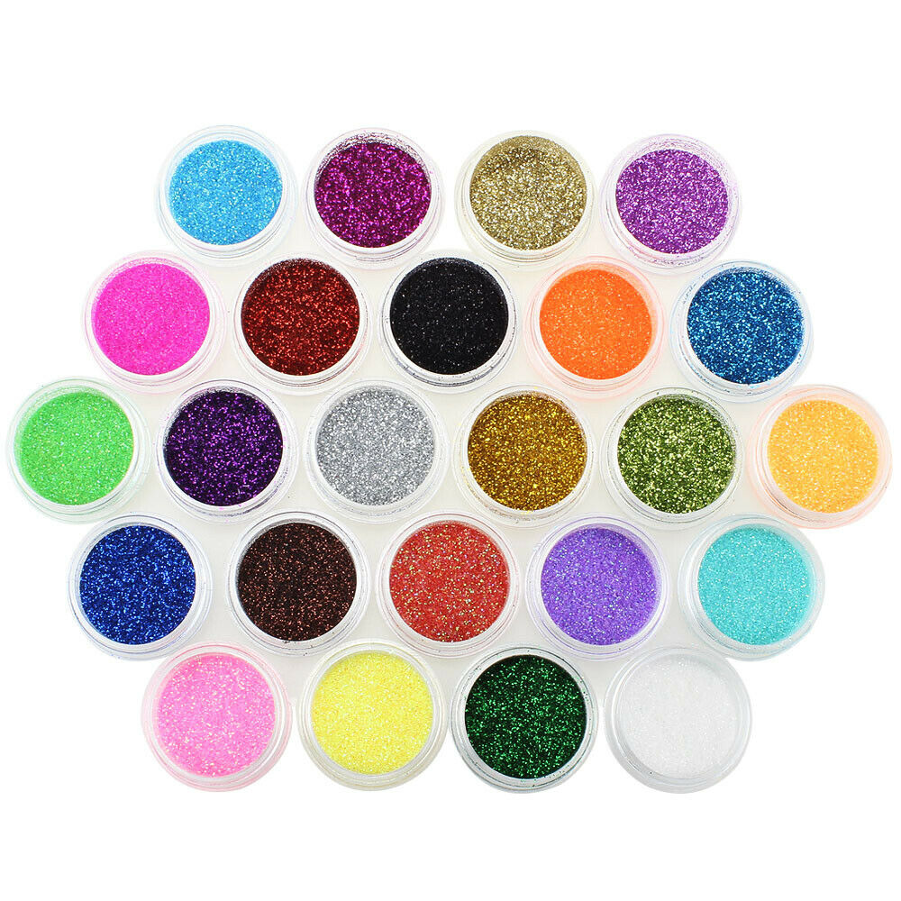 24 Coloured Fine Glitter Powder Pots | Seller Vision