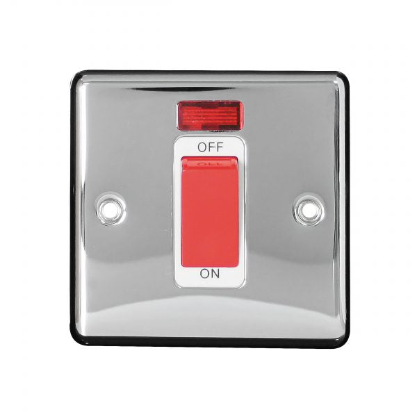 Chrome 45A 1-Gang Neon Power Indicator Switch | Seller Vision